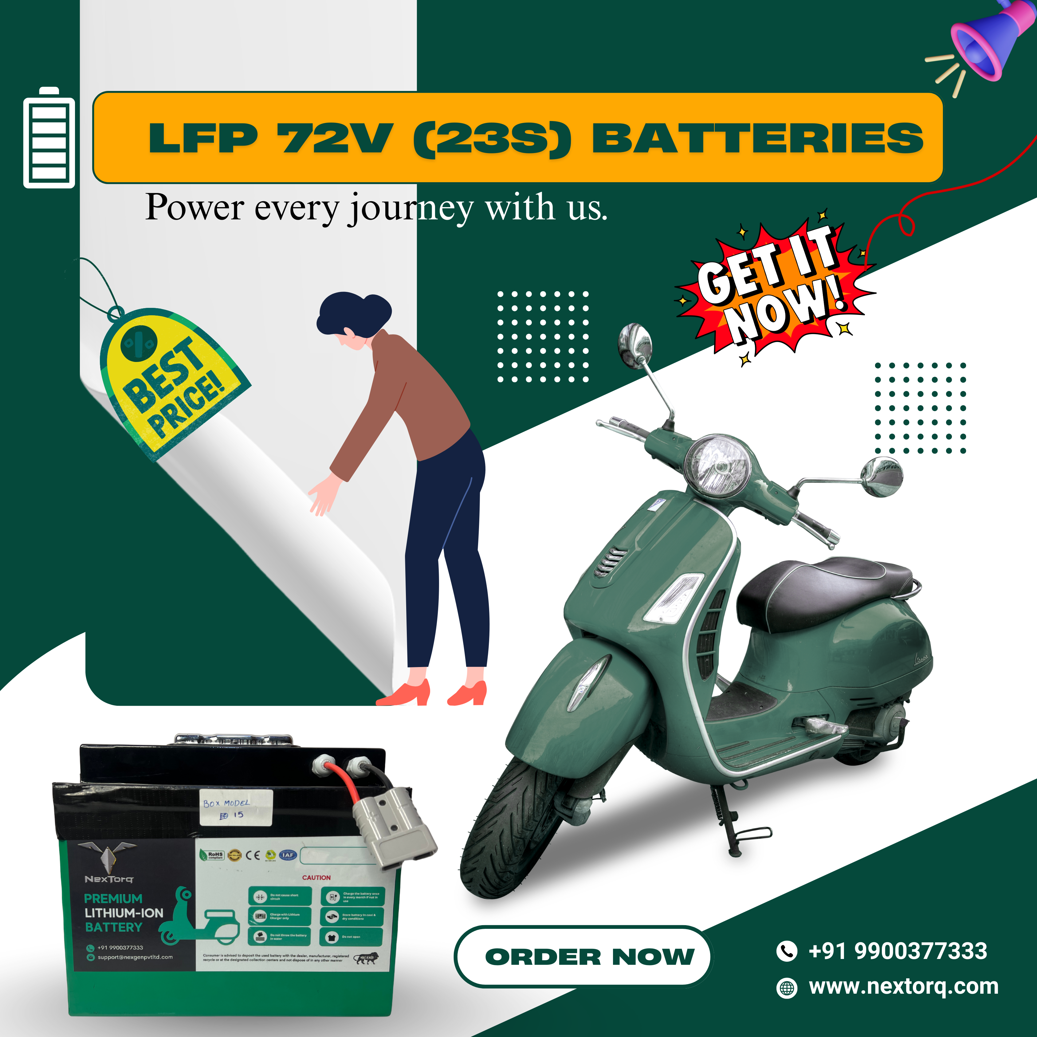 LFP 72V (23S) BATTERIES – NexTorq